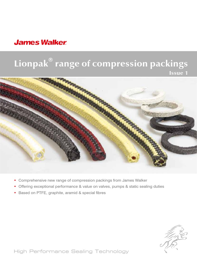 Lionpak Range of Compression Packings: Issue 1 | PDF | Graphite | Lubricant