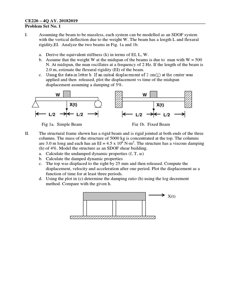 SDOF Beam and Frame Analysis Guide | PDF