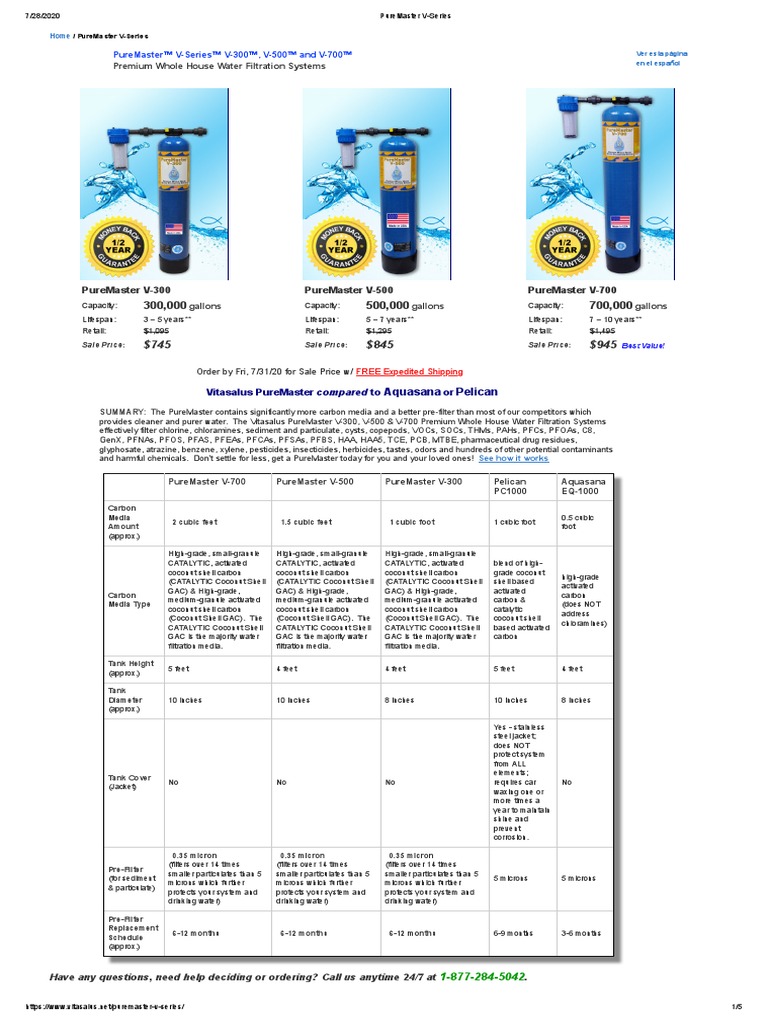 Puremaster V-300 Puremaster V-500 Puremaster V-700: Premium Whole House ...