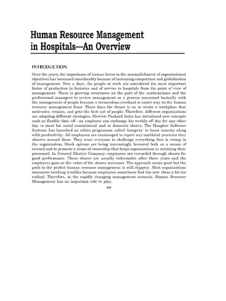 Hospital Management UNIT II Notes | PDF