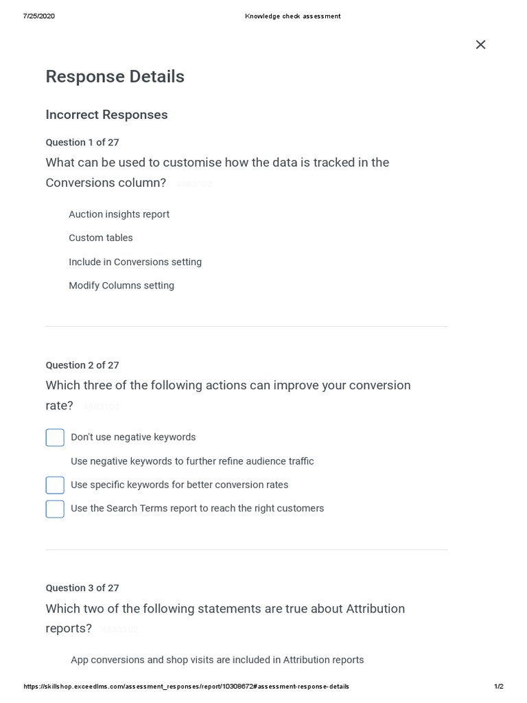 Knowledge Check Assessment | PDF | Question | Communication