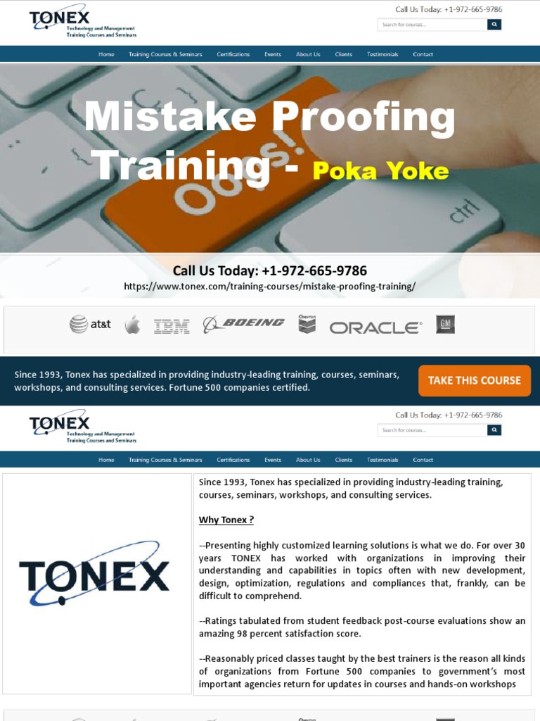Poka Yoke Mistake Proofing Training | PDF | Mindset | Cognition