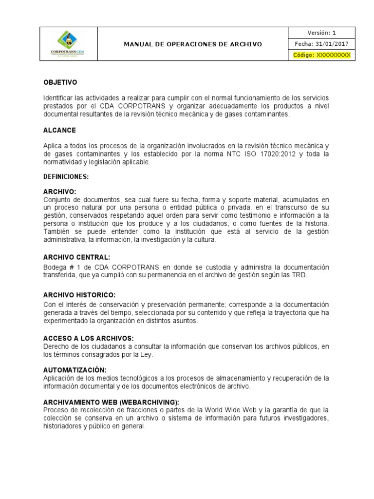 Manual de Operaciones | PDF | Documento | Archivo de computadora