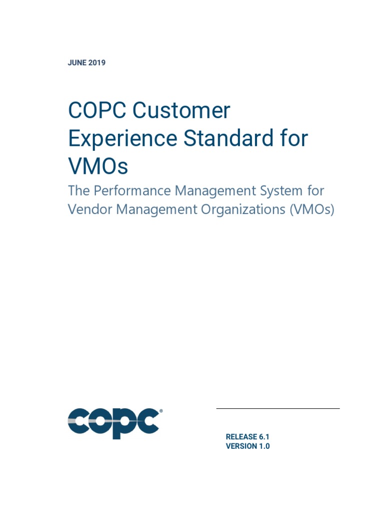COPC Standard Requirements | PDF | Customer Experience | Performance ...