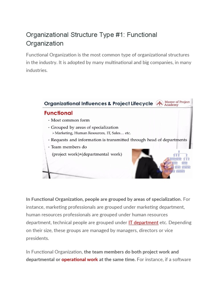 Organizational Structure Type #1: Functional Organization | PDF ...