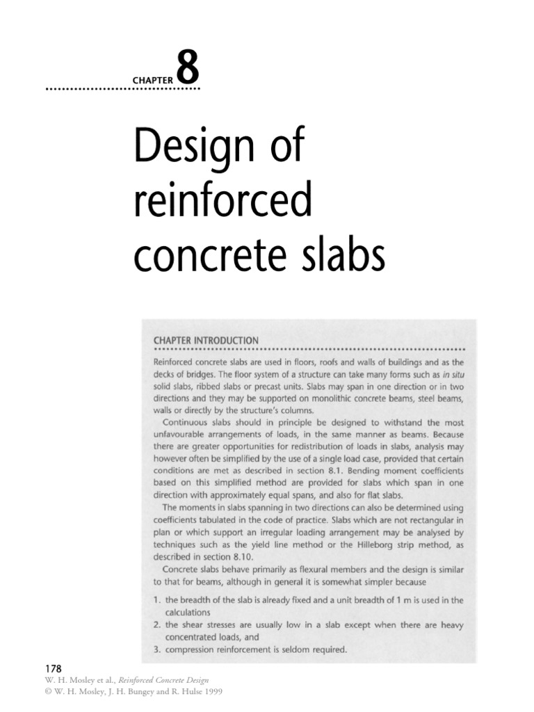 Design of Reinforced Concrete Slabs: Chapter Introdualon | PDF | Beam ...