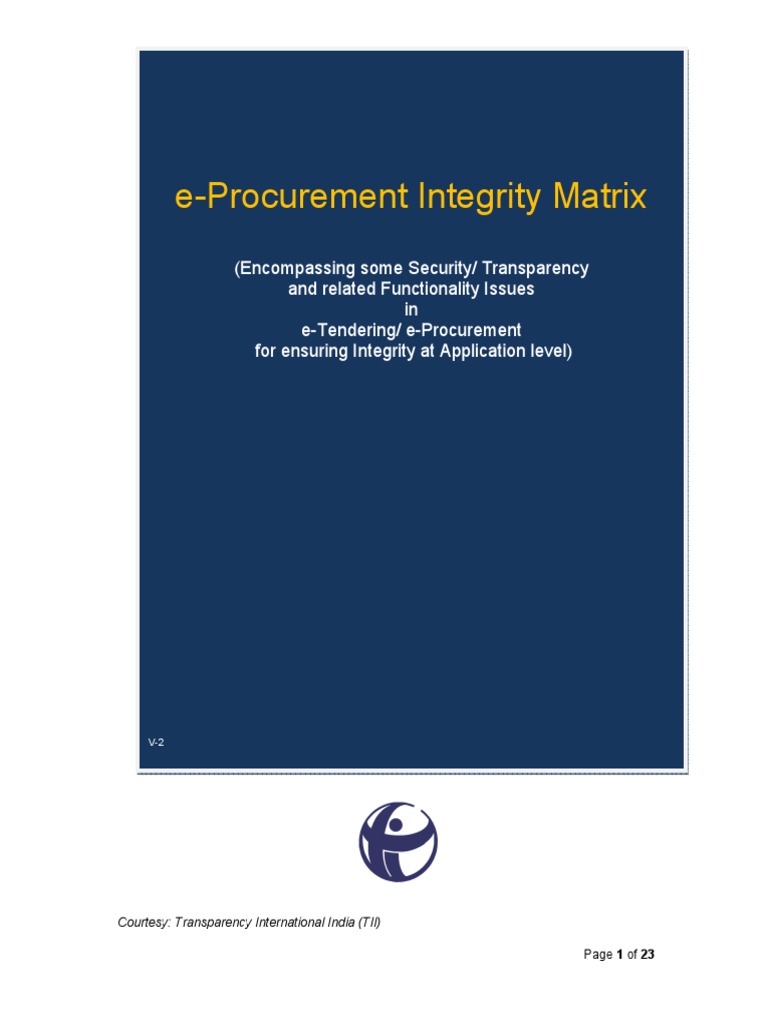 Eprocurement Integrity Matrix Rev 9 CVC V 2 | PDF | Encryption | Public ...