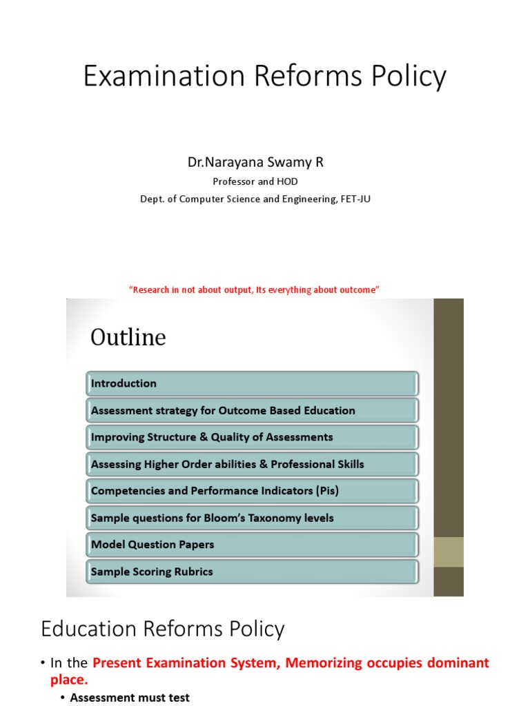 Examination Reforms and Policies | PDF | Educational Assessment ...