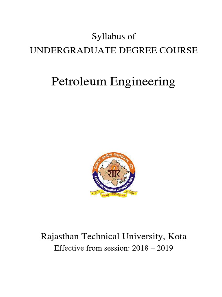 Petroleum Engineering: Syllabus of Undergraduate Degree Course ...
