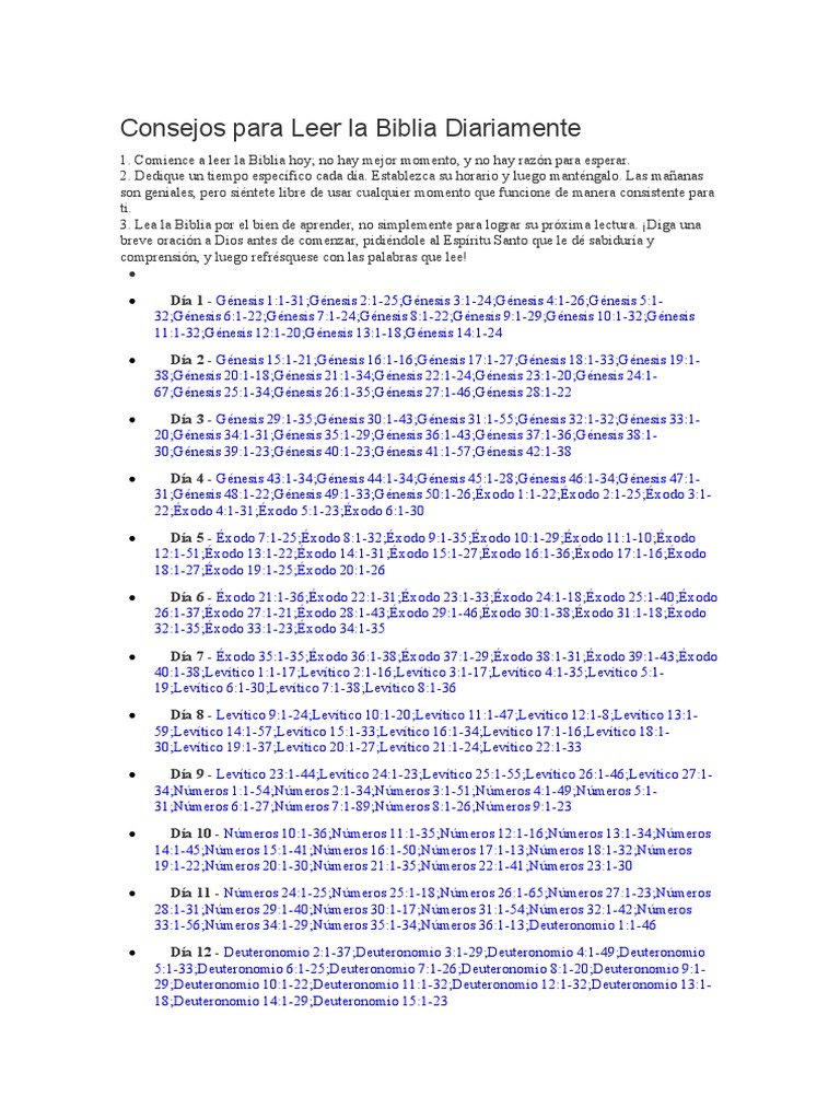 Consejos Para Leer La Biblia Diariamente Descargar Gratis Pdf