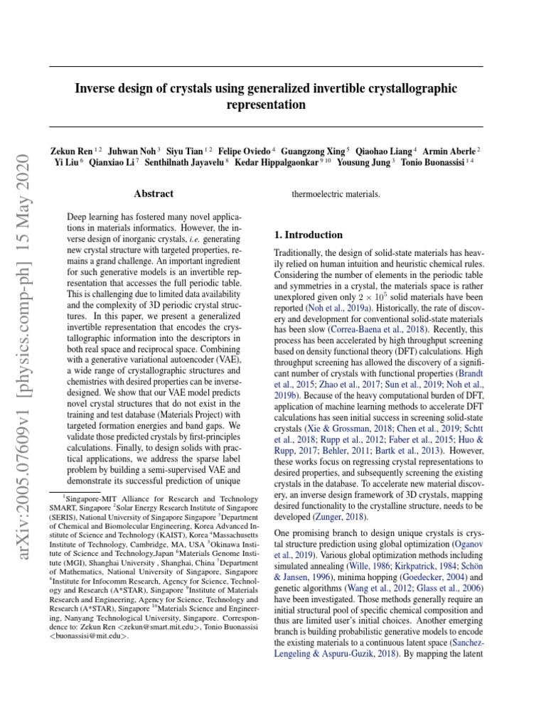 Inverse Design of Crystals Using Generalized Invertible ...