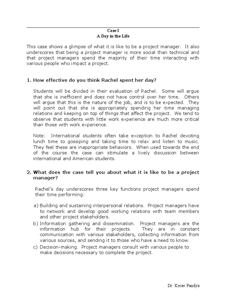 Case I A Day in The Life | PDF