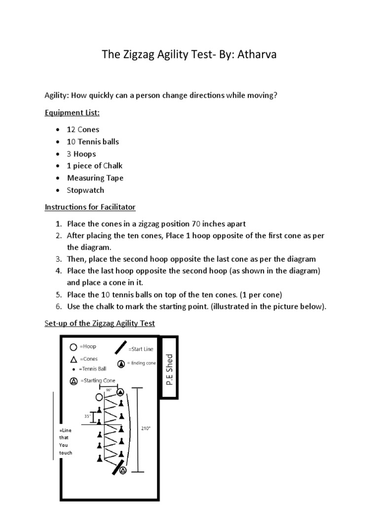 The Zigzag Agility Test-By: Atharva: Line That You Touch | PDF