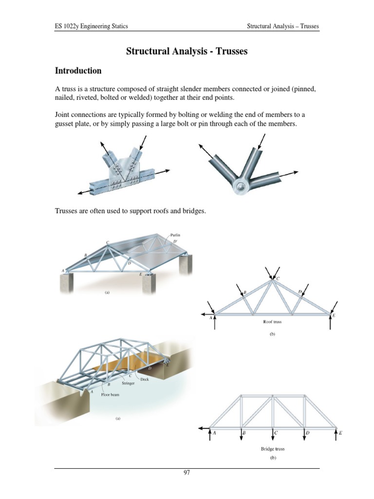 ES 1022y Engineering Statics Structural Analysis - Trusses | PDF | Truss | Structural Analysis