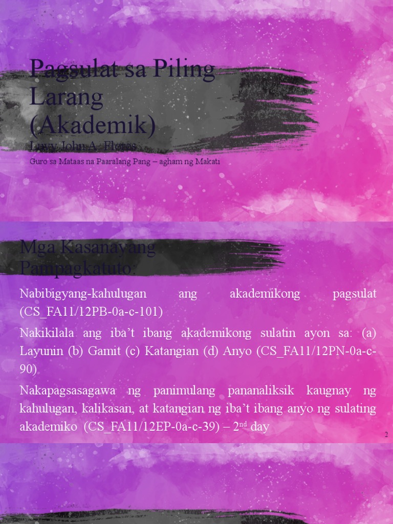 Akademikong Pagsulat | PDF