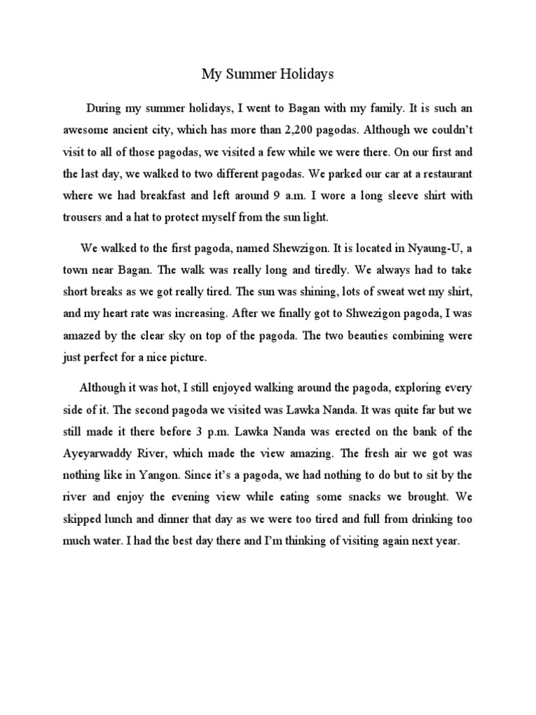 My Summer Holidays | PDF