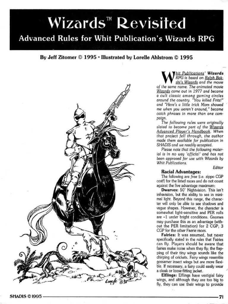 Wizards Evisited: Advanced Rules For Whit Publication's Wizards RPG ...