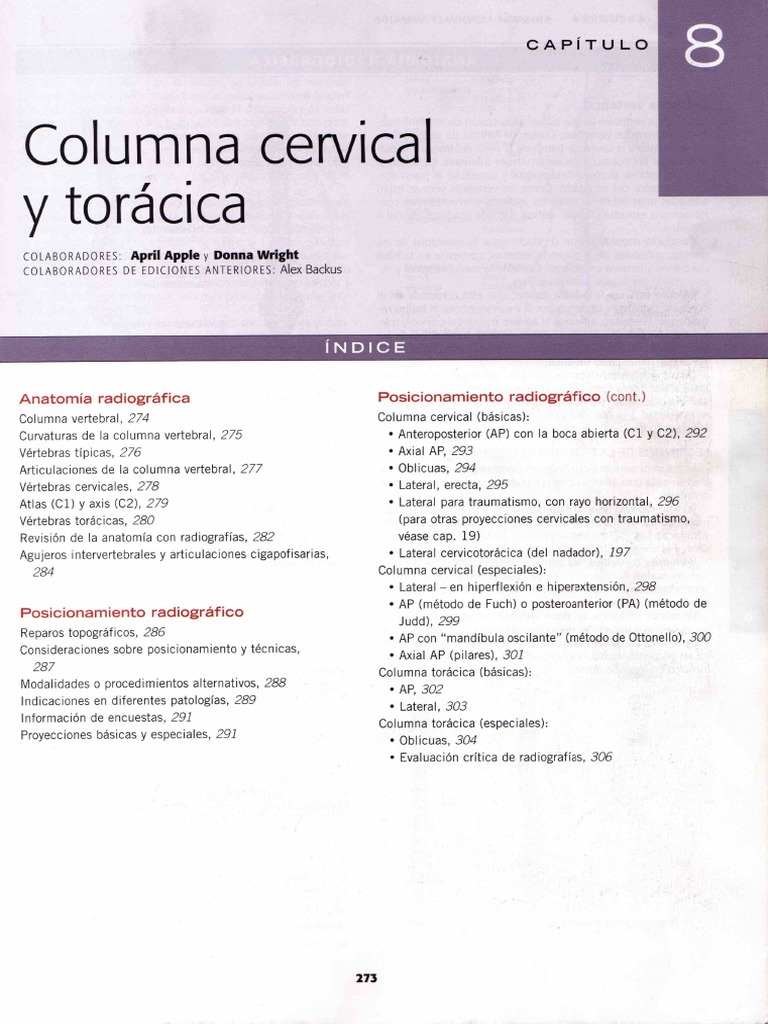 CAP 8 (Columna Cervical y Toracica) | PDF