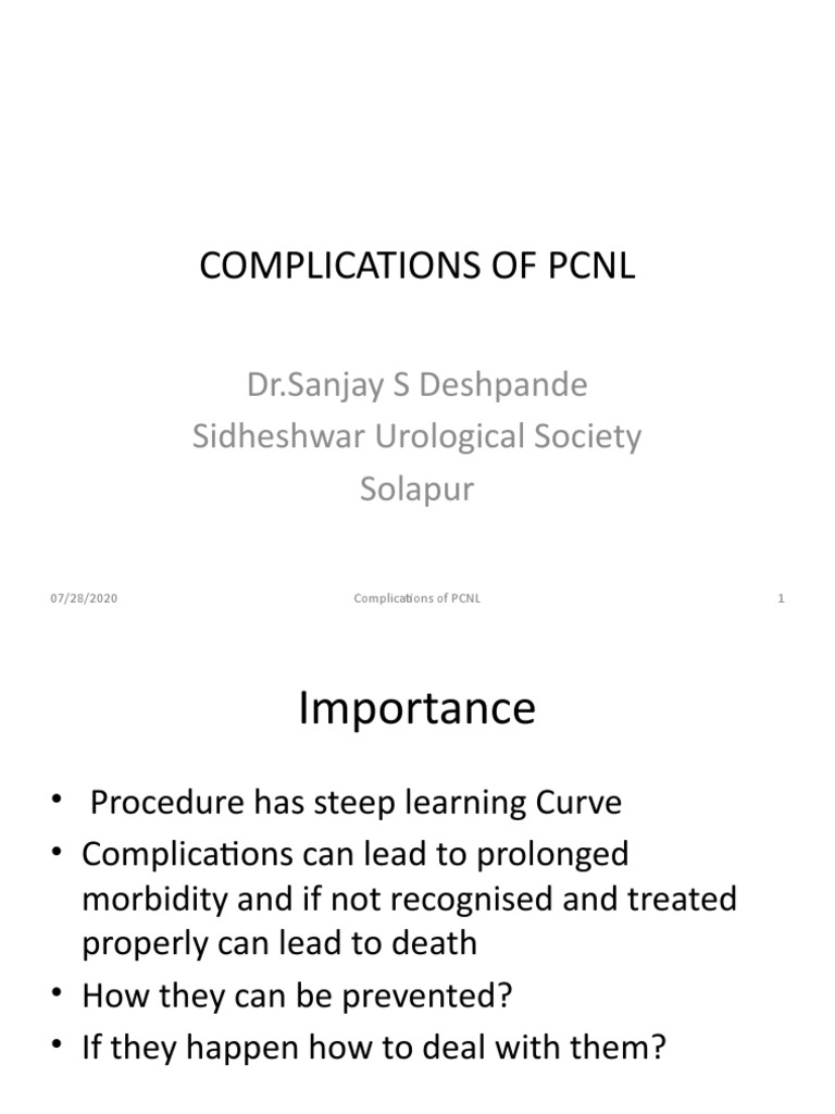 Complications of PCNL | PDF | Kidney | Medical Specialties