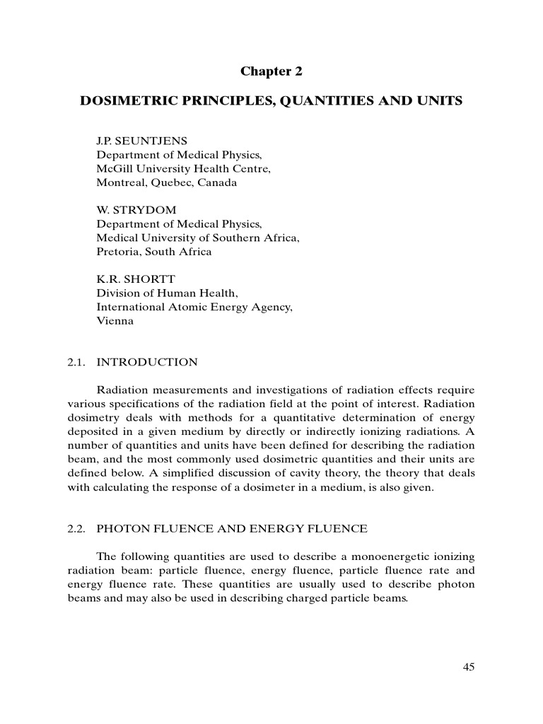 Dosimetric Principles, Quantities and Units | Download Free PDF | Electronvolt | Electron