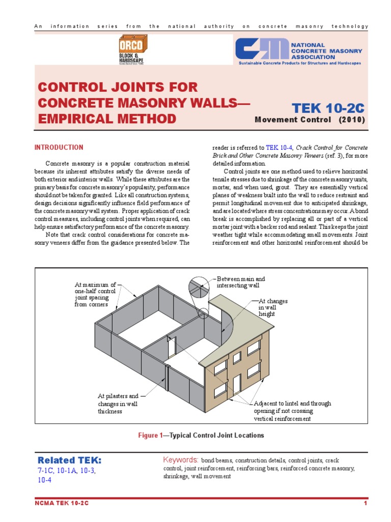 Tek 10-02C1 | PDF | Masonry | Wall