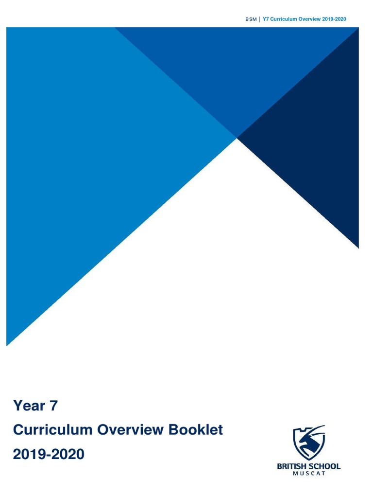 Year 7 Curriculum Overview 2019-2020 | PDF | Area | Curriculum