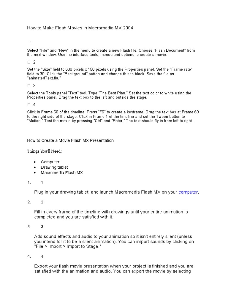 Flash MX 2004 Movie Creation Guide | PDF | Adobe Systems | Adobe Software