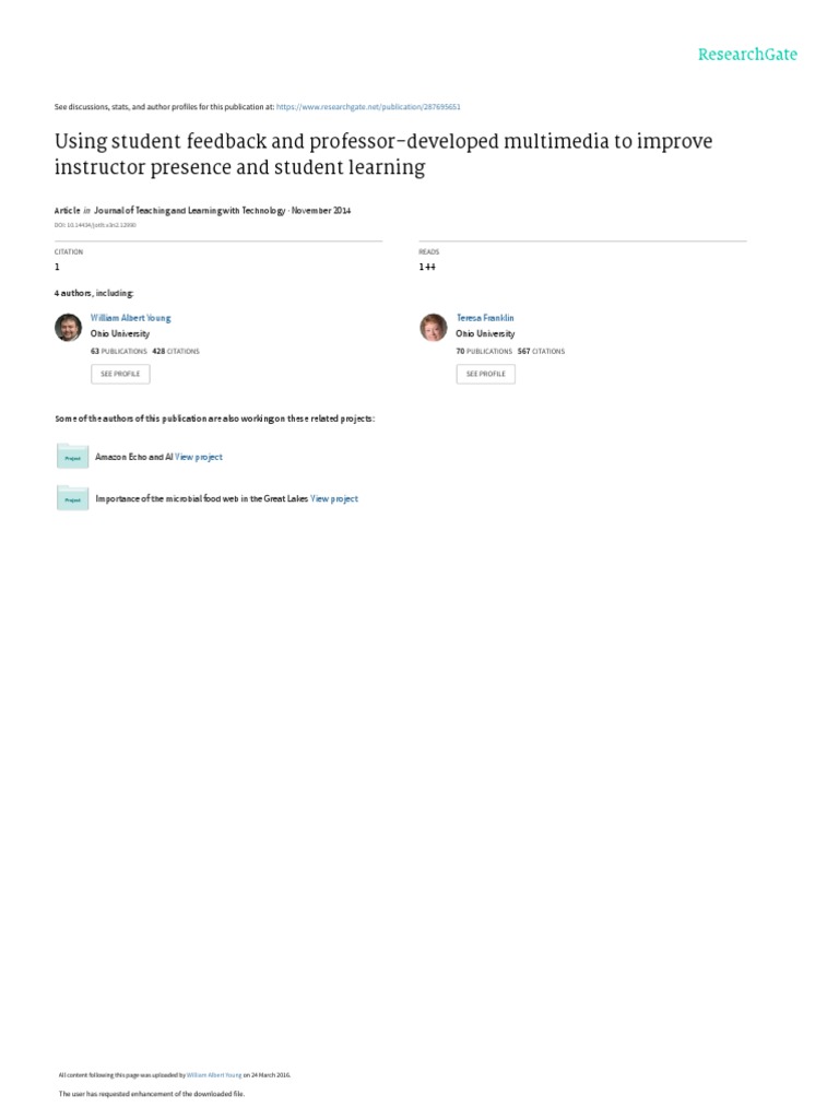 Using Student Feedback and Professor-Developed Mul | PDF | Educational ...