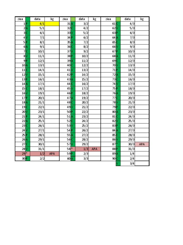 Tabel Evidenta Rina | PDF