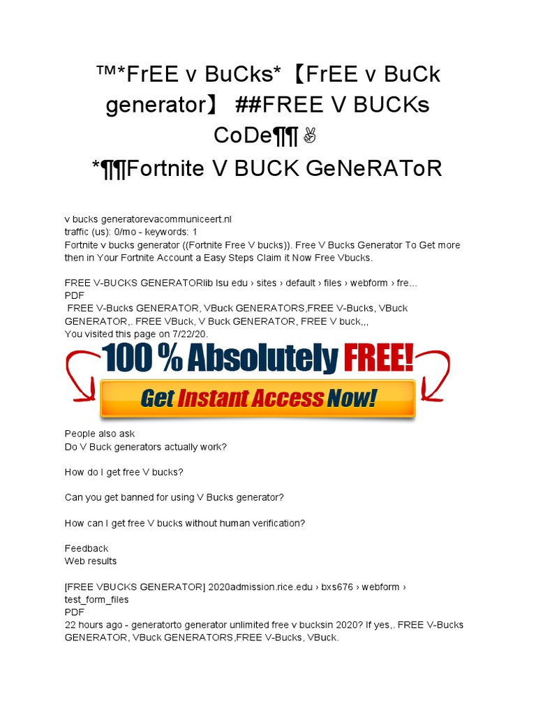 V Bucks Generator PDF | PDF