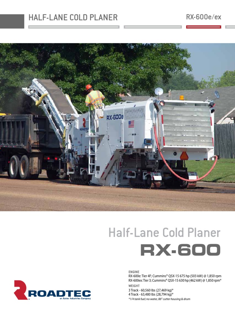 Fresadora RX-600e | PDF | Road Surface | Transmission (Mechanics)