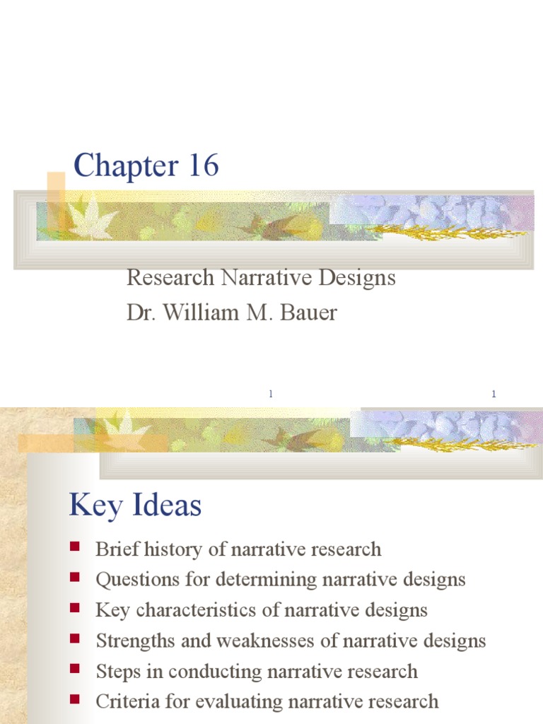 Research Narrative Designs Chapter | PDF | Narrative | Epistemology