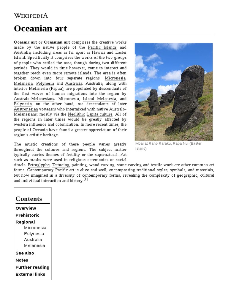 Oceanian Art: Oceanic Art or Oceanian Art Comprises The Creative Works ...