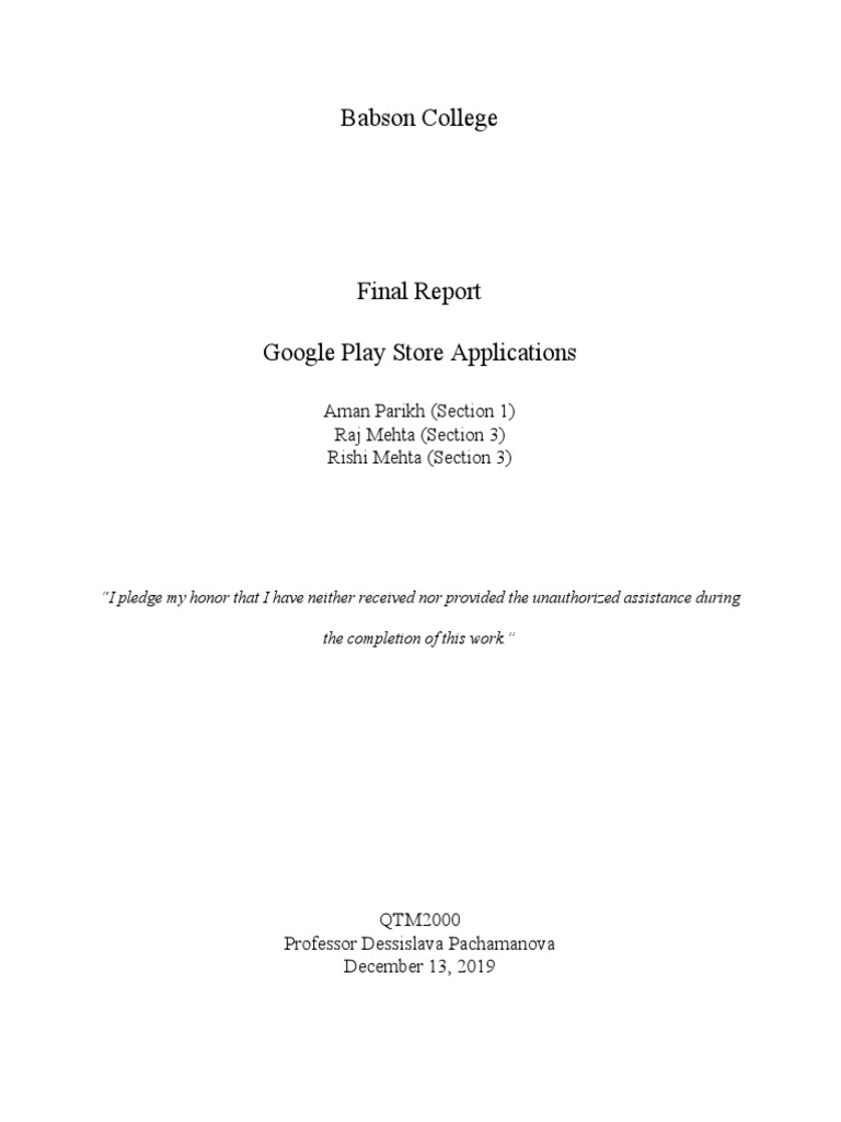 Final Report | PDF | Dependent And Independent Variables | Statistical Classification