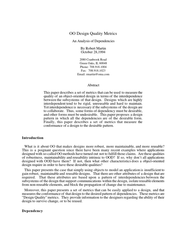 Oodmetrc | PDF | Class (Computer Programming) | Modular Programming