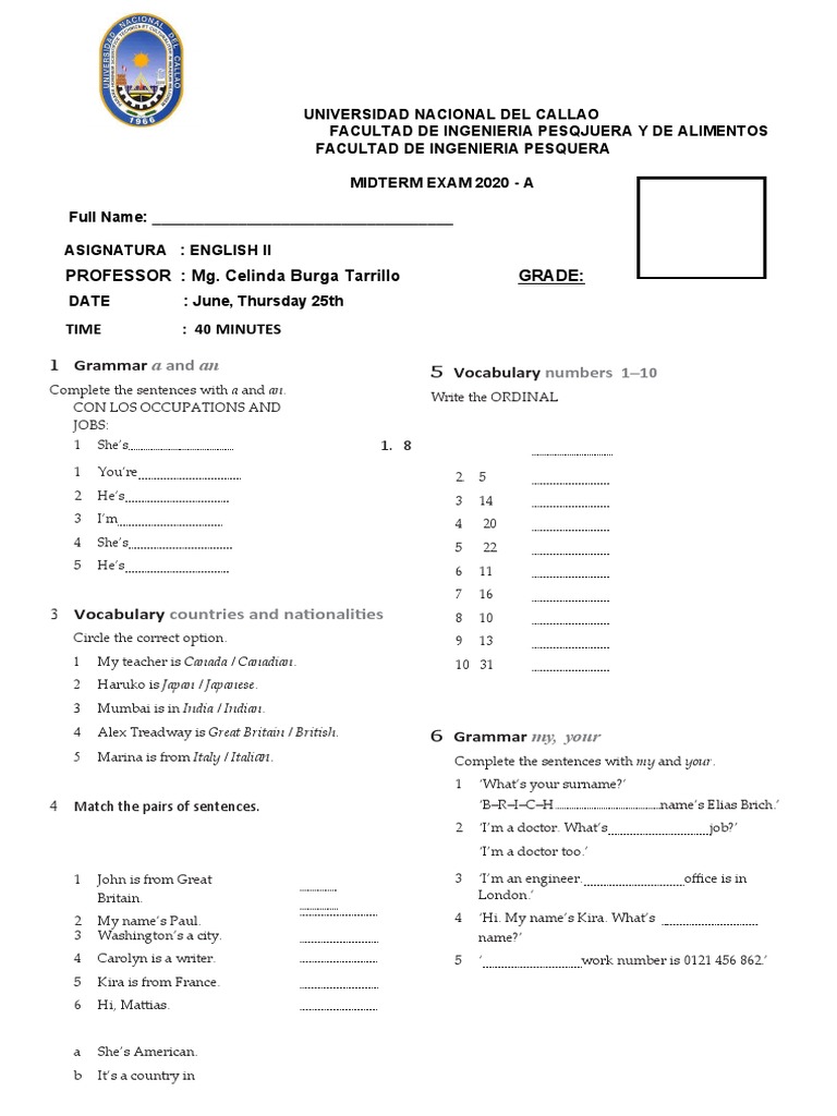 Beg - Unit1 - Extra PARCIAL FIPA INGLES II | PDF | Semiotics | Cognition