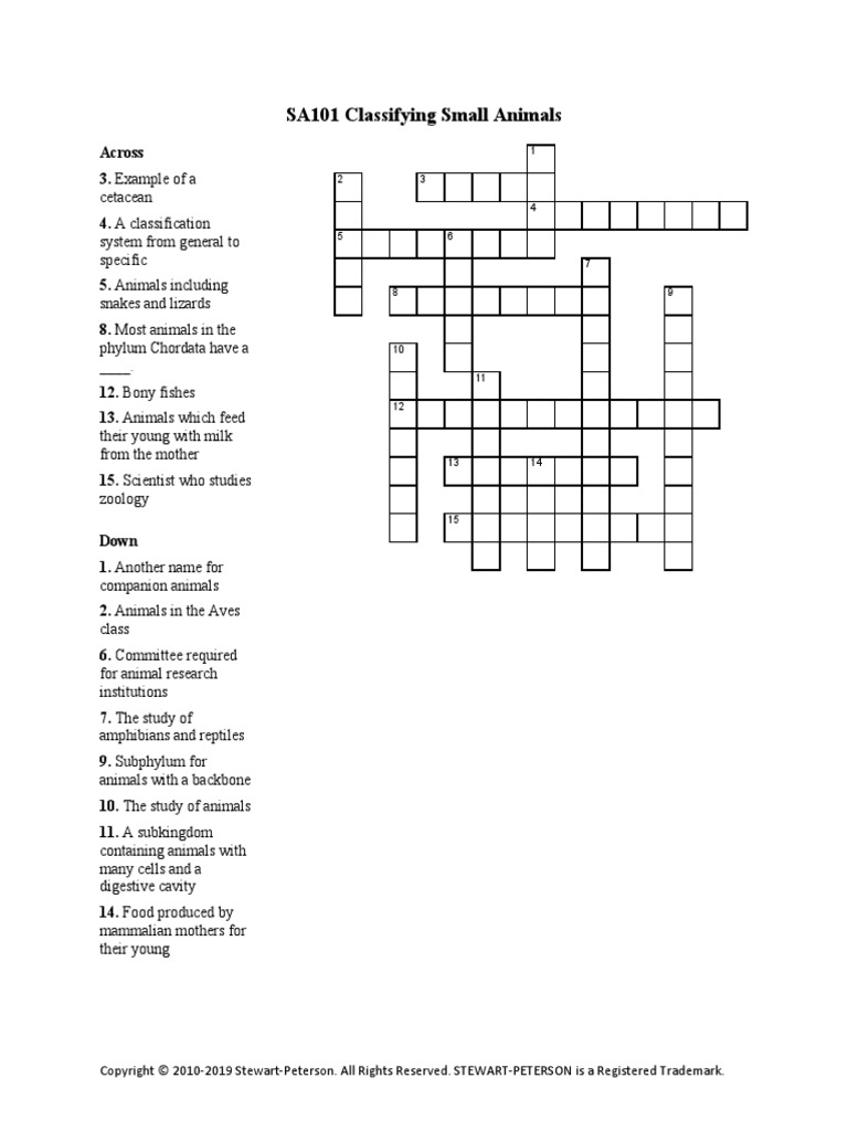 Classifying Small Animals Puzzle | PDF