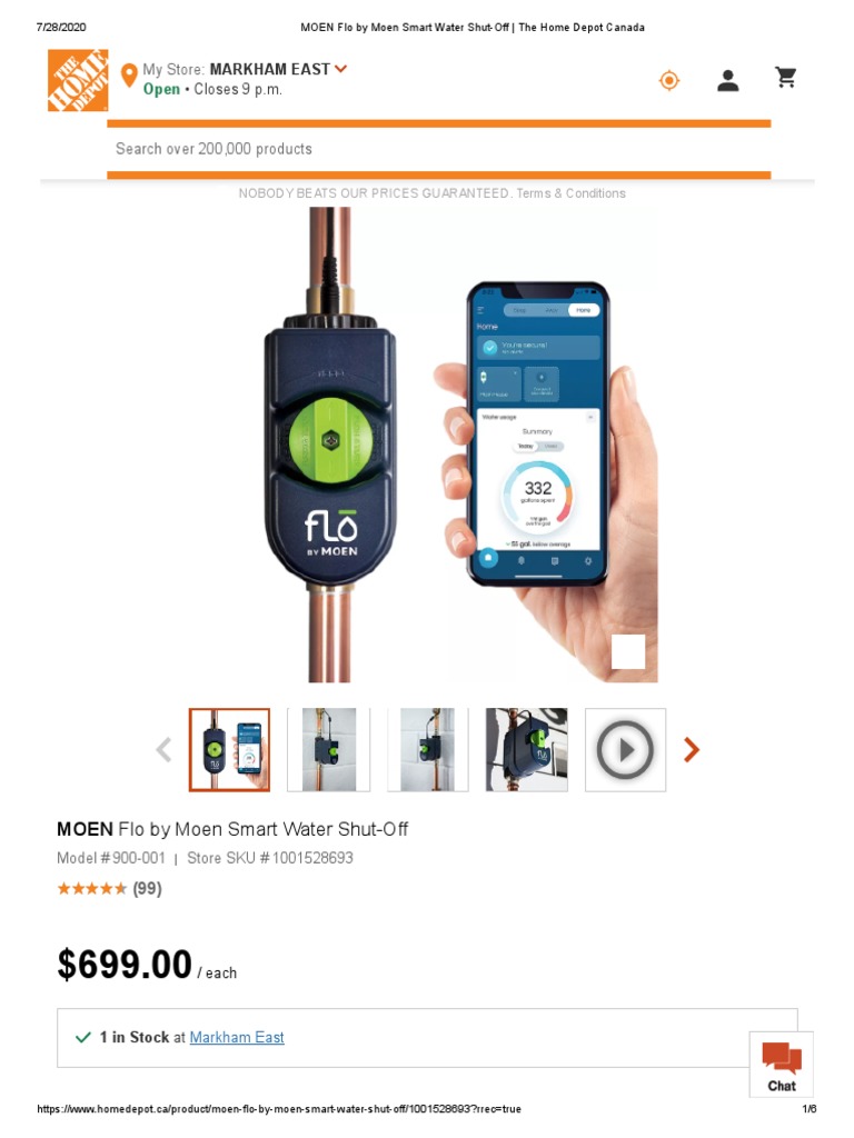 MOEN Flo by Moen Smart Water Shut-Off - The Home Depot Canada | PDF ...