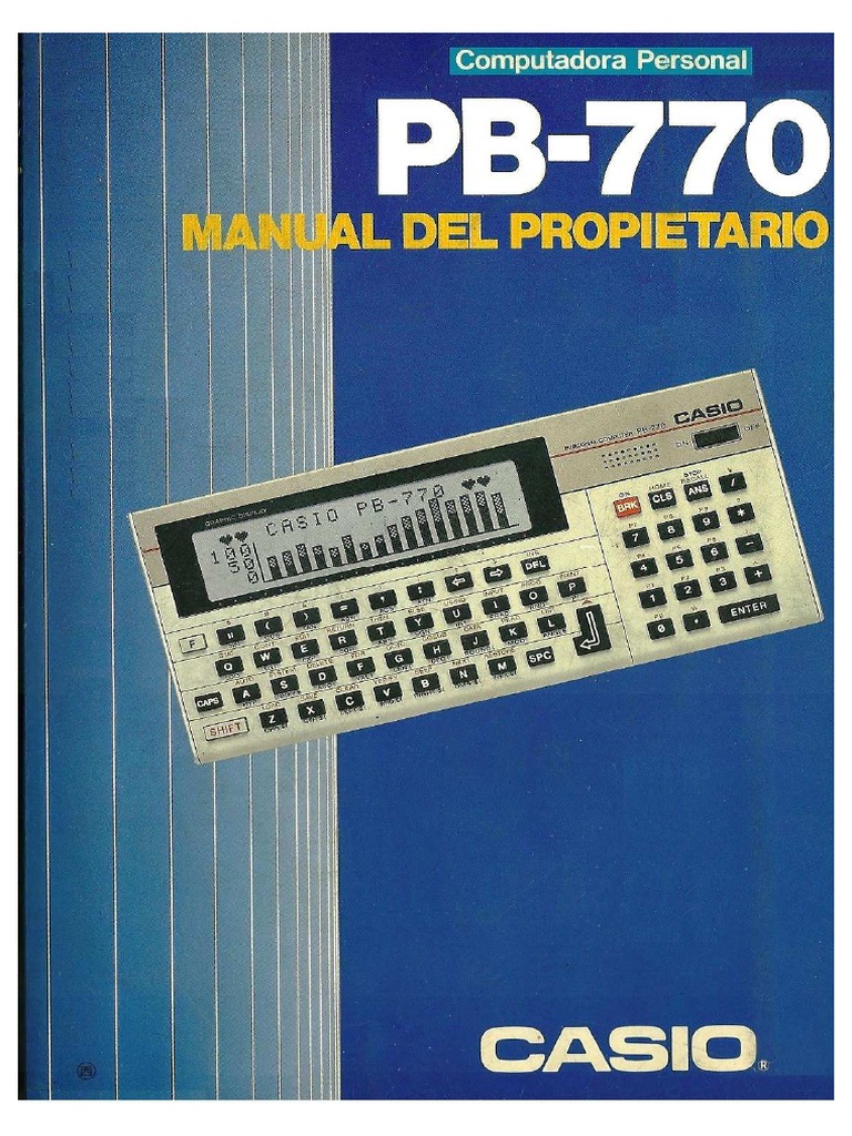 Casio PB-770 Manual Español PDF | PDF