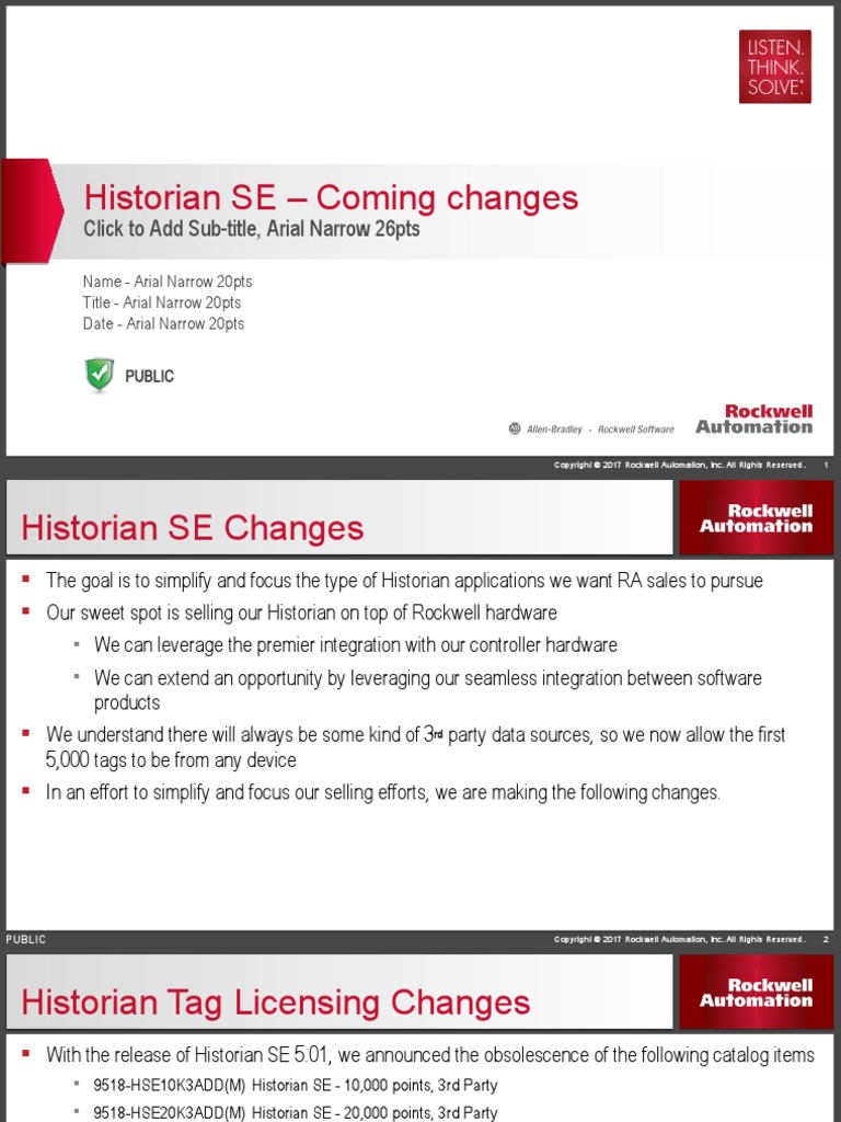 Historian SE - Coming Changes: Click To Add Sub-Title, Arial Narrow 26pts | PDF | Information ...