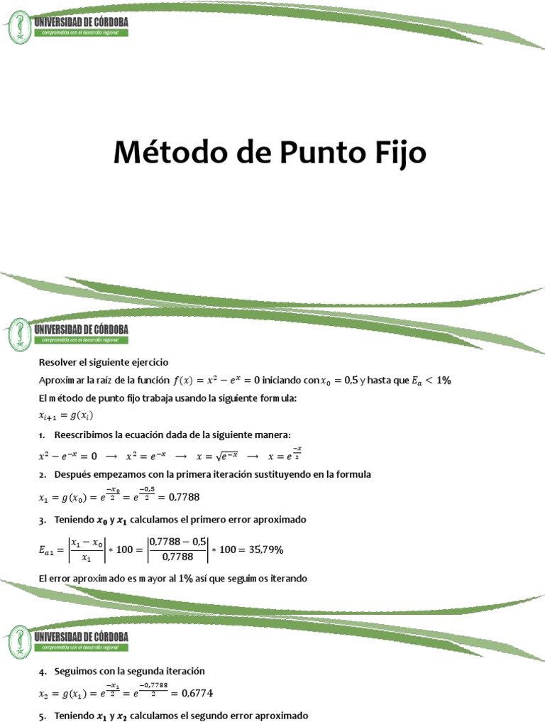 05 - Método de Punto Fijo PDF | PDF | Objetos matemáticos | Análisis 05 - Método de Punto Fijo PDF | PDF | Objetos matemáticos | Análisis