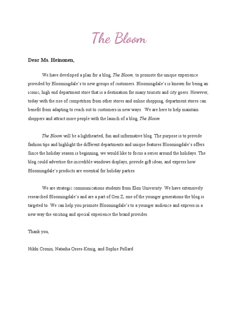 The Bloom Letter PDF | PDF