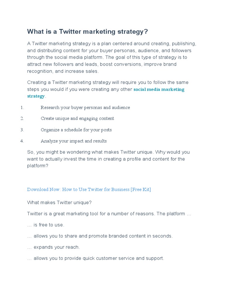What Is A Twitter Marketing Strategy | PDF | Social Media Marketing ...