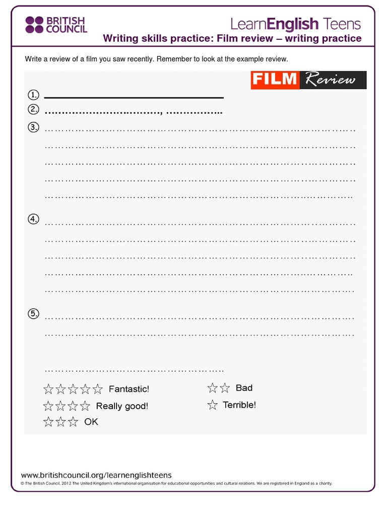 Film Review - Writing Practice 1 | PDF