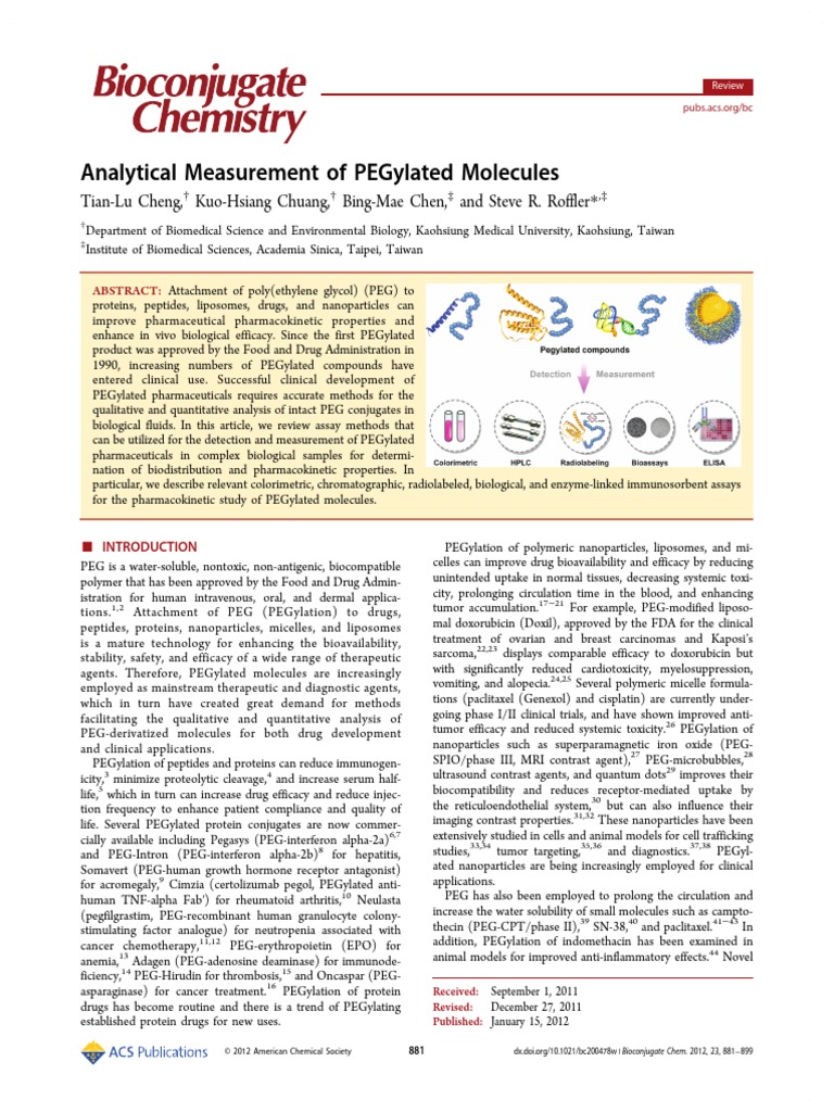Analytical Measurement of PEGylated Molecules | PDF | High Performance ...