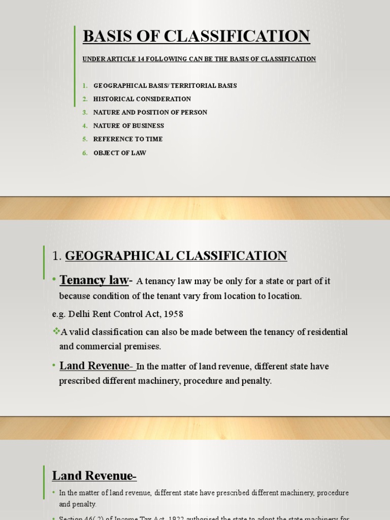Classification Under Article 14 | PDF