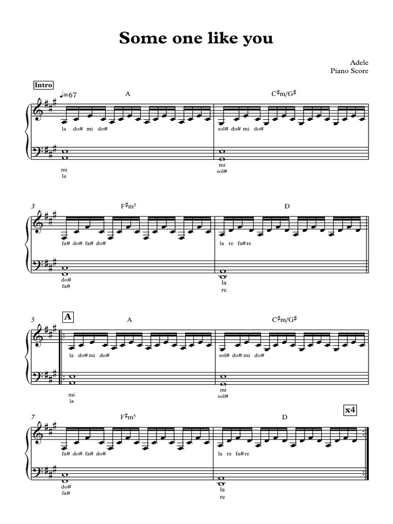 Some One Like You (Piano Acompañamiento) - Partitura Completa PDF | PDF