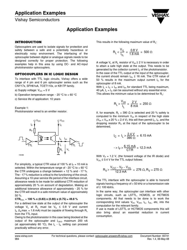 Application Examples: Vishay Semiconductors | PDF | Rectifier ...