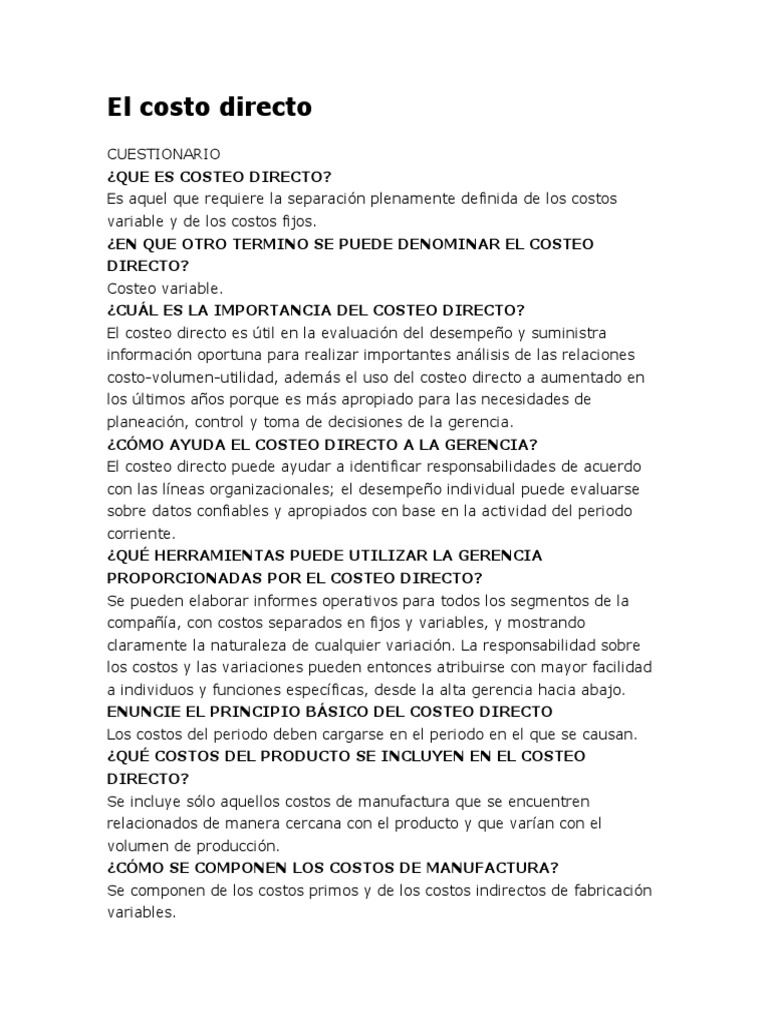 Una guía completa sobre el costeo directo: sus conceptos, herramientas ...