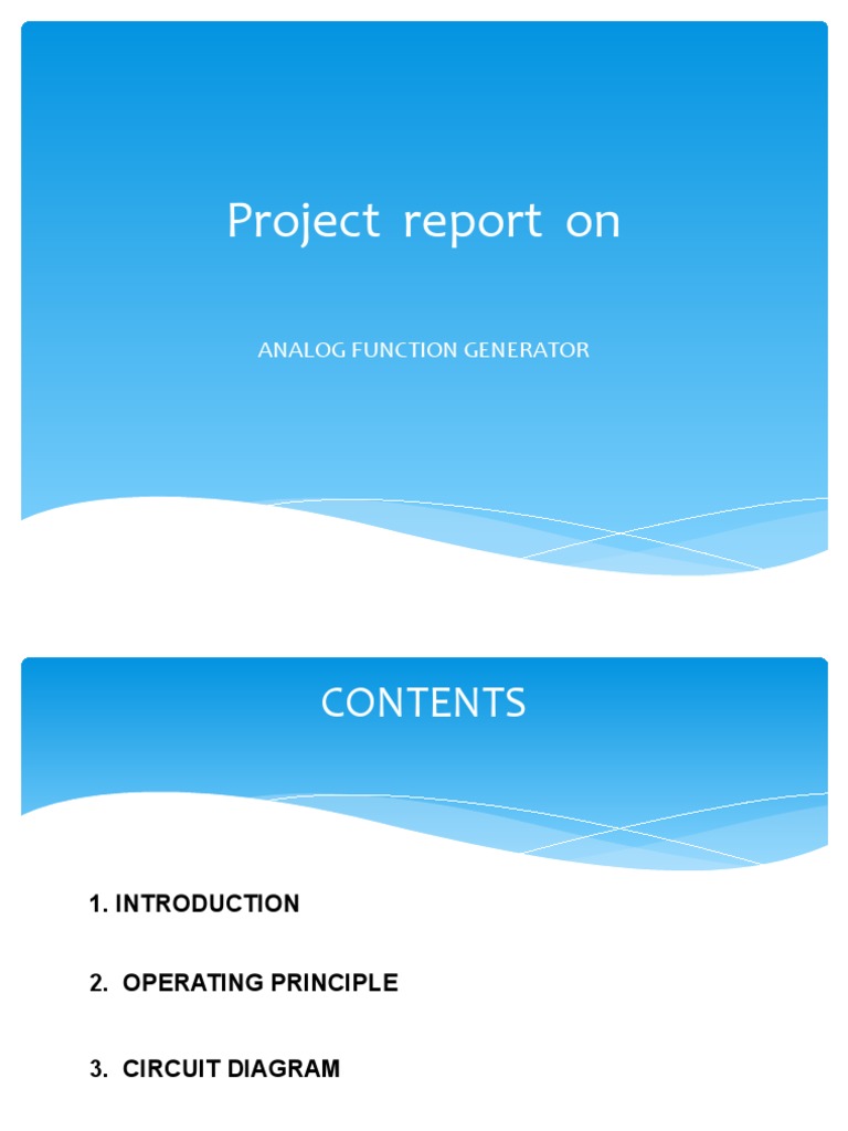 Analog Function Generator Project Report | PDF | Science & Mathematics